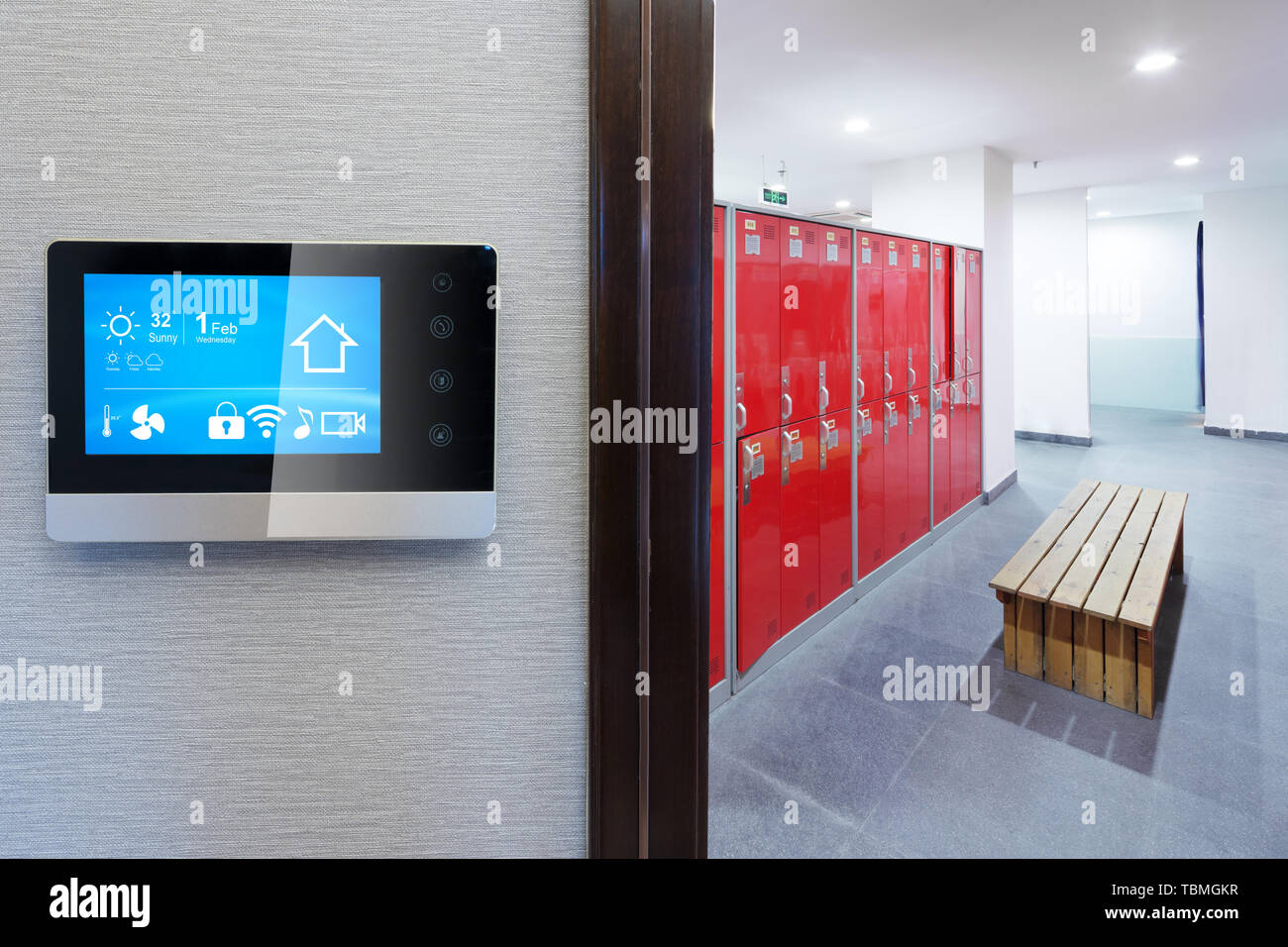 smart screen with smart home with modern dressing room Stock Photo - Alamy
