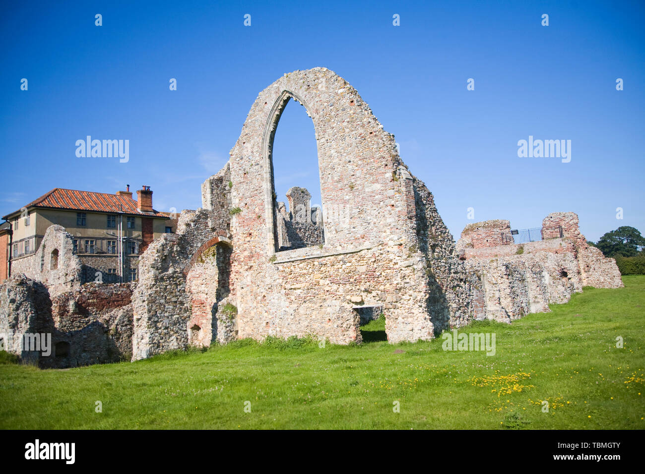 Mainly 14th century remains ruined buildings of Leiston Abbey, Suffolk ...