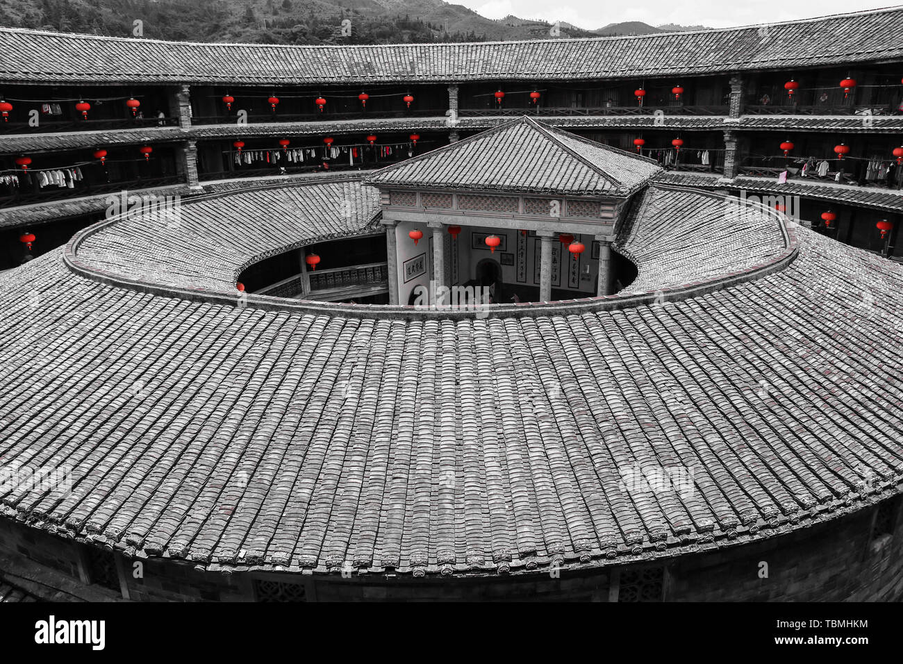 The scenery of the ancient buildings of ethnic minorities in Yuan ...