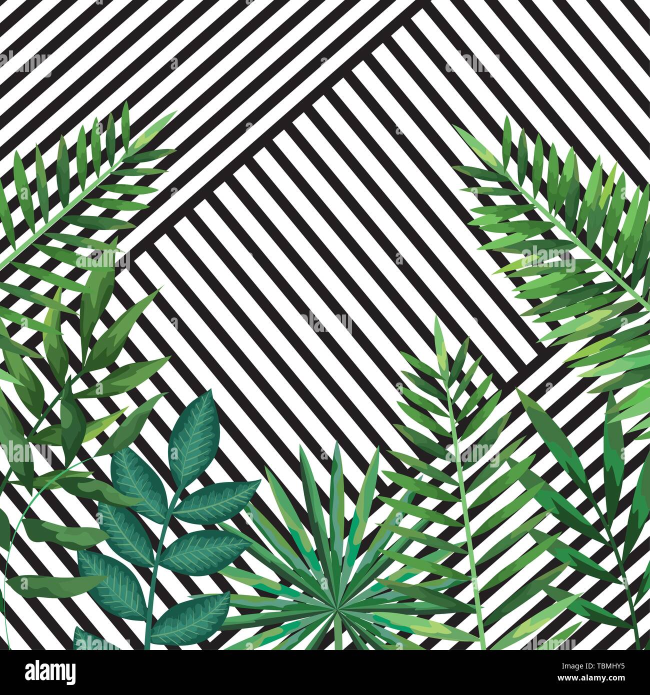 geometric lines texture decoration and tropical background Stock Vector ...