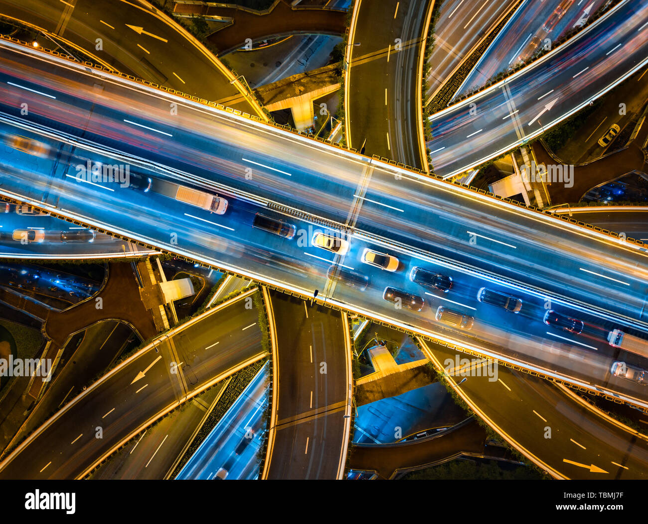 Aerial shot Shanghai city interchange Stock Photo - Alamy