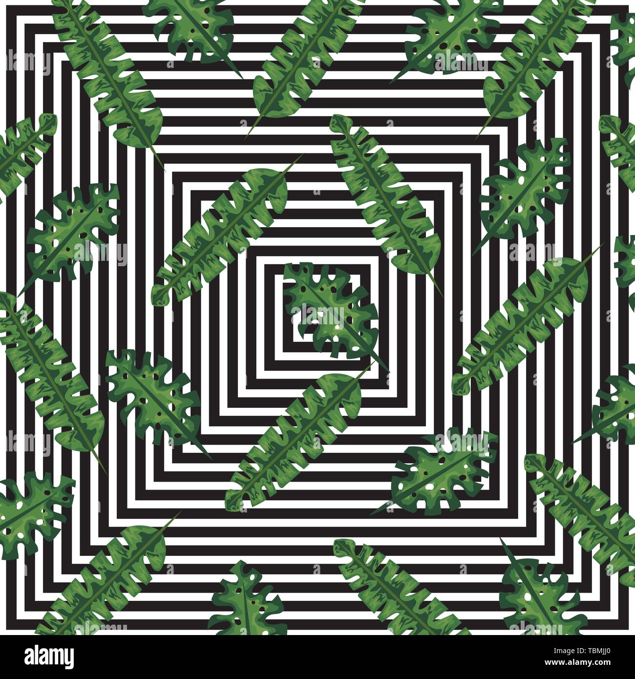 square geometric lines and tropical background Stock Vector Image & Art ...