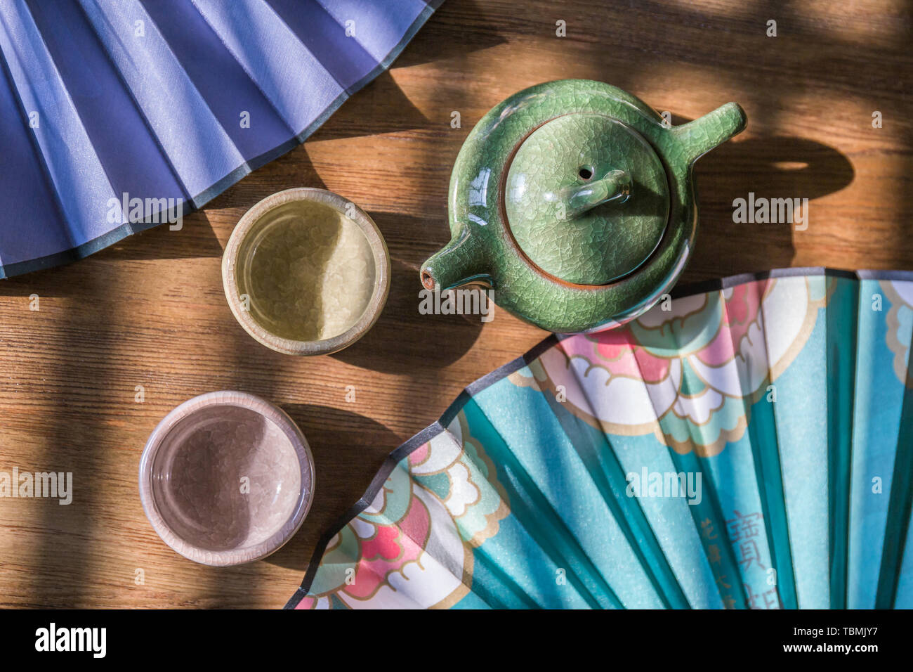 Chinese classical culture tea set tea tea tea folding fan background ...