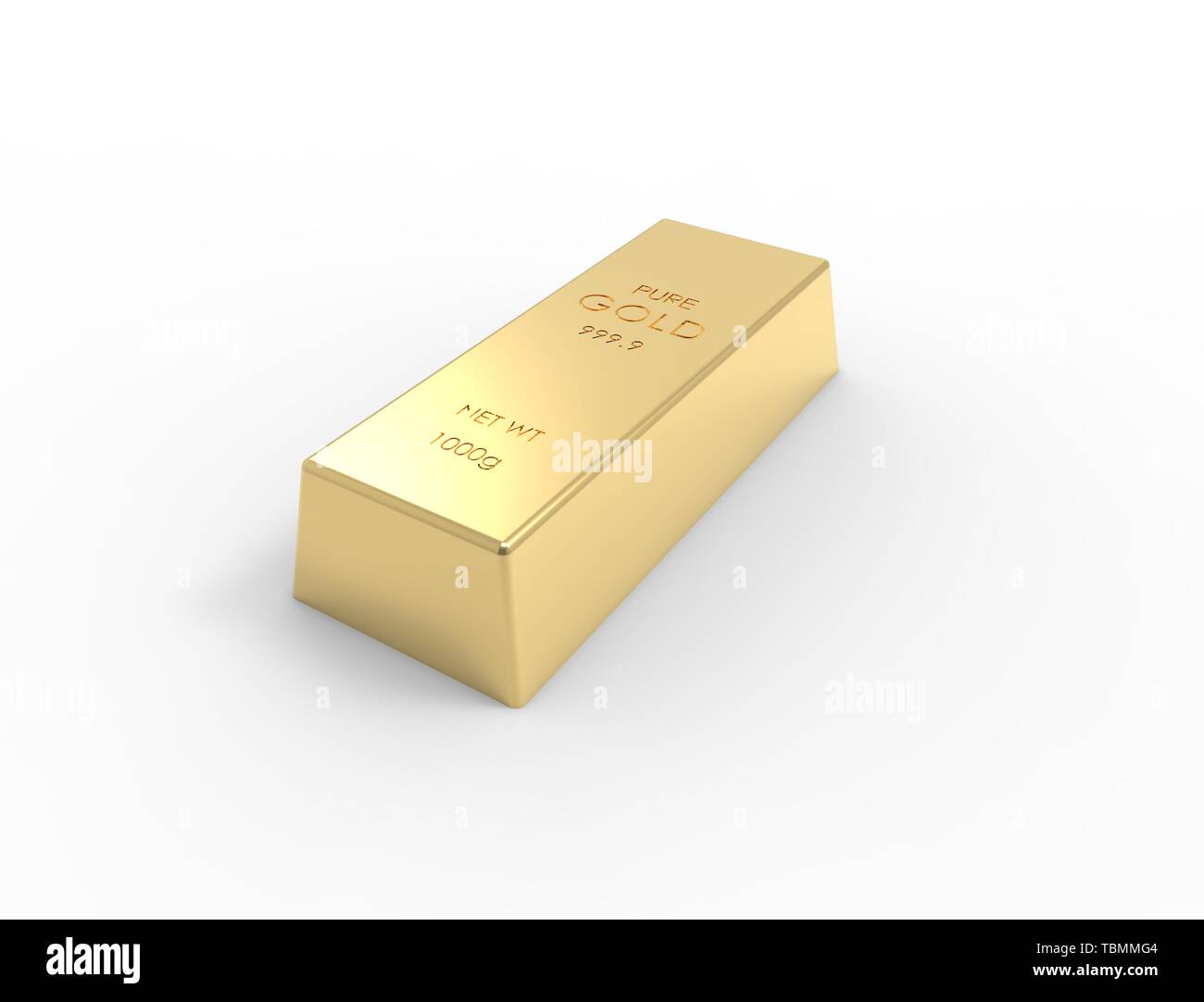 3D rendering of gold bars isolated on white studio background Stock ...