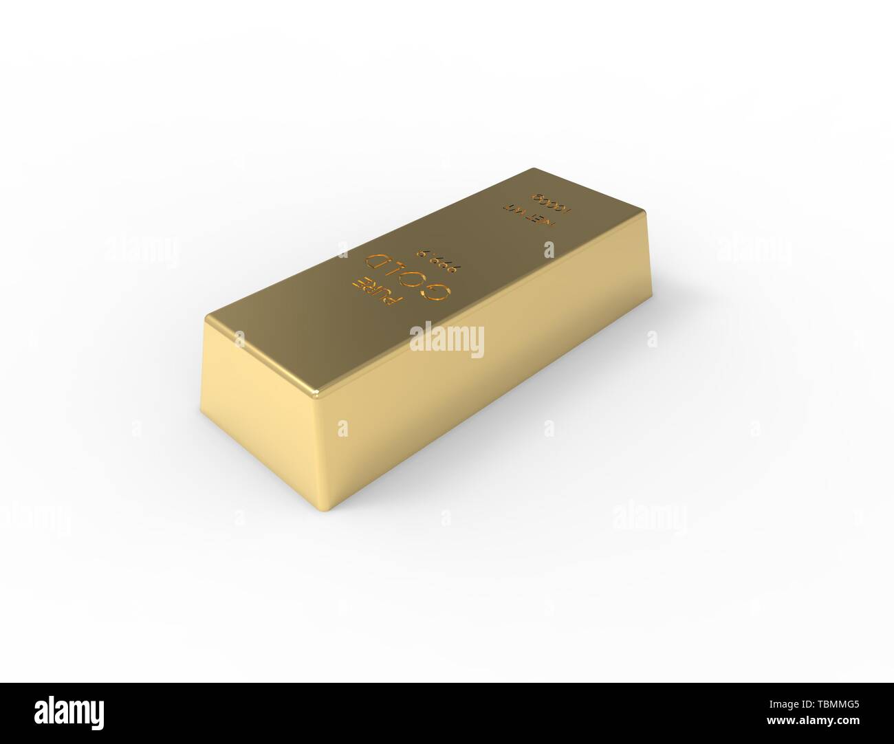 3D rendering of gold bars isolated on white studio background Stock Photo - Alamy