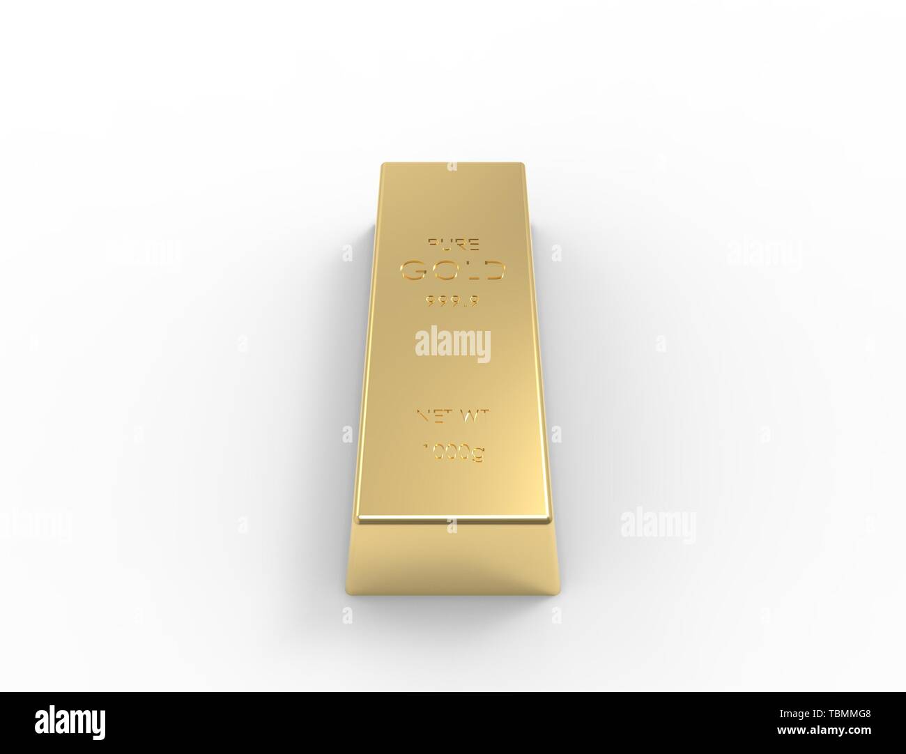 3D rendering of gold bars isolated on white studio background Stock ...