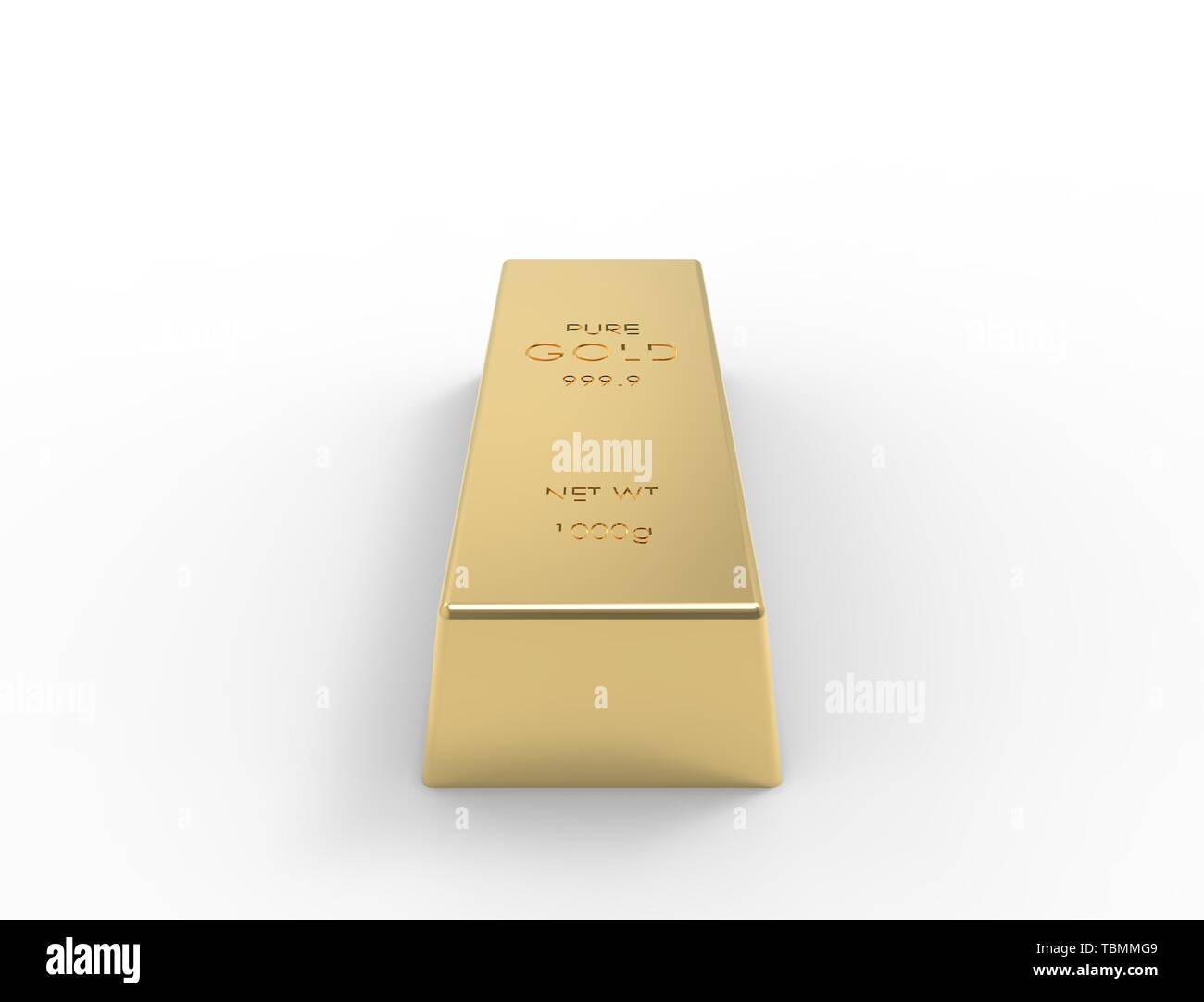 3D rendering of gold bars isolated on white studio background Stock ...