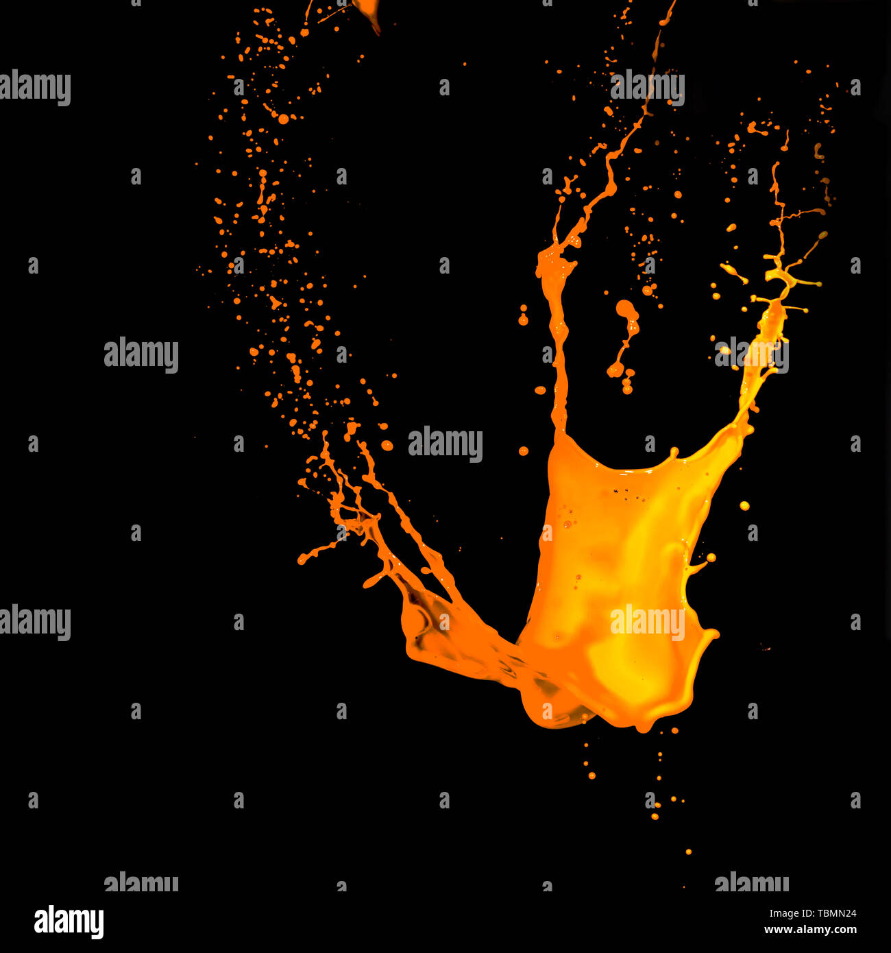 isolated orange water splash on background Stock Photo - Alamy