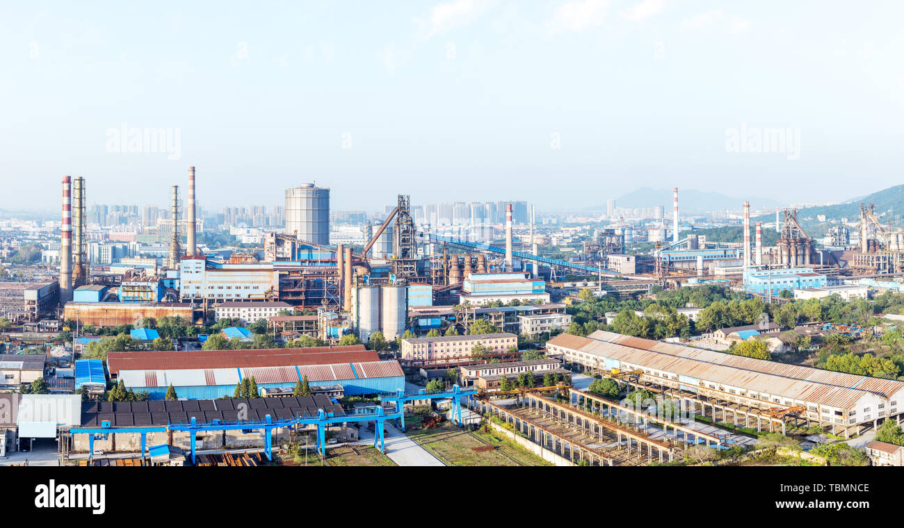 constructions of power plant in steel factory Stock Photo - Alamy