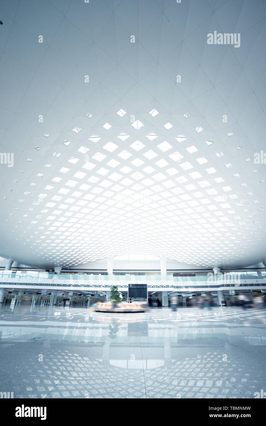 interior of modern hall with abstract ceiling Stock Photo - Alamy