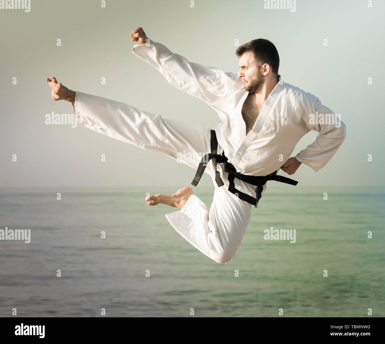 Karate on sunset beach hi-res stock photography and images - Alamy