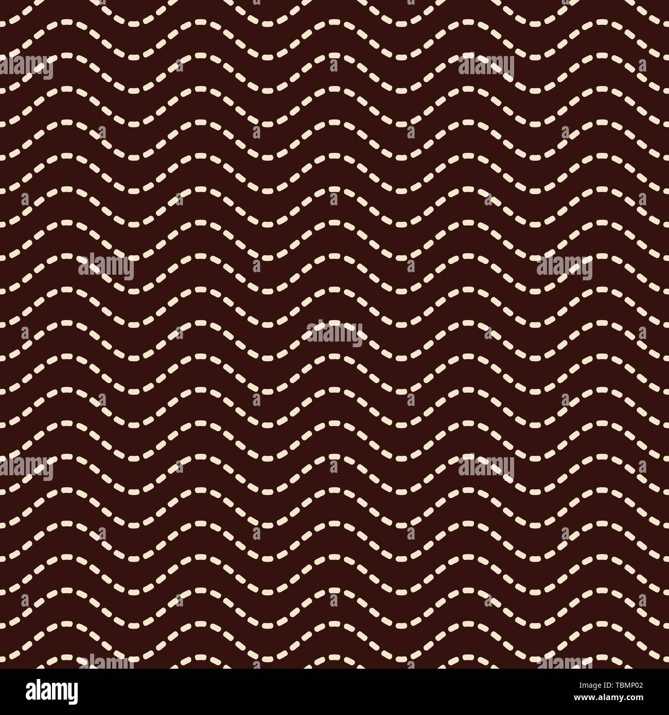 Abstract seamless geometric pattern of horizontal dotted wavy beige ...