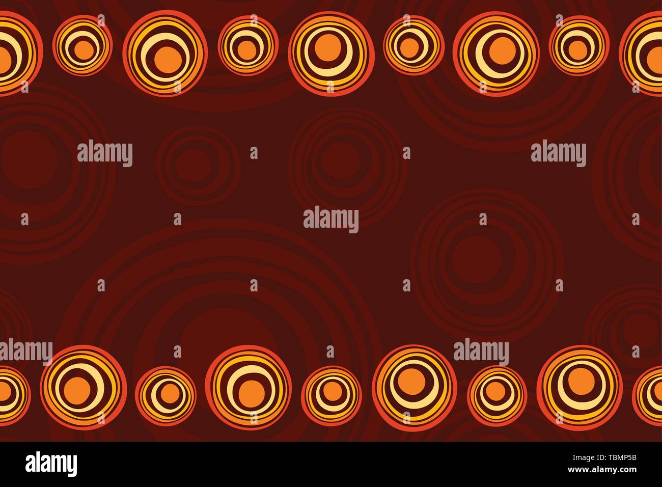 Seamless horizontal border pattern with suns, smooth round shapes ...