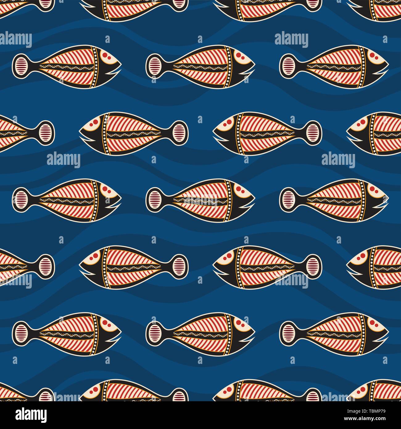Aboriginal art vector painting fish hi-res stock photography and images ...