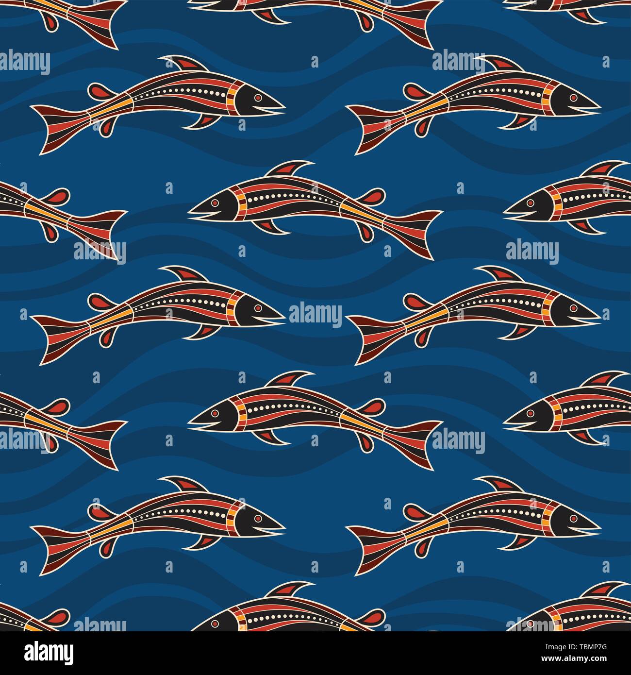 Aboriginal art vector painting fish hi-res stock photography and images ...