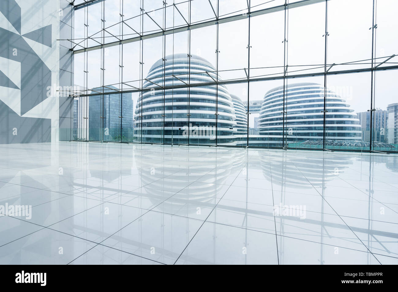 Modern building interior view window Stock Photo - Alamy
