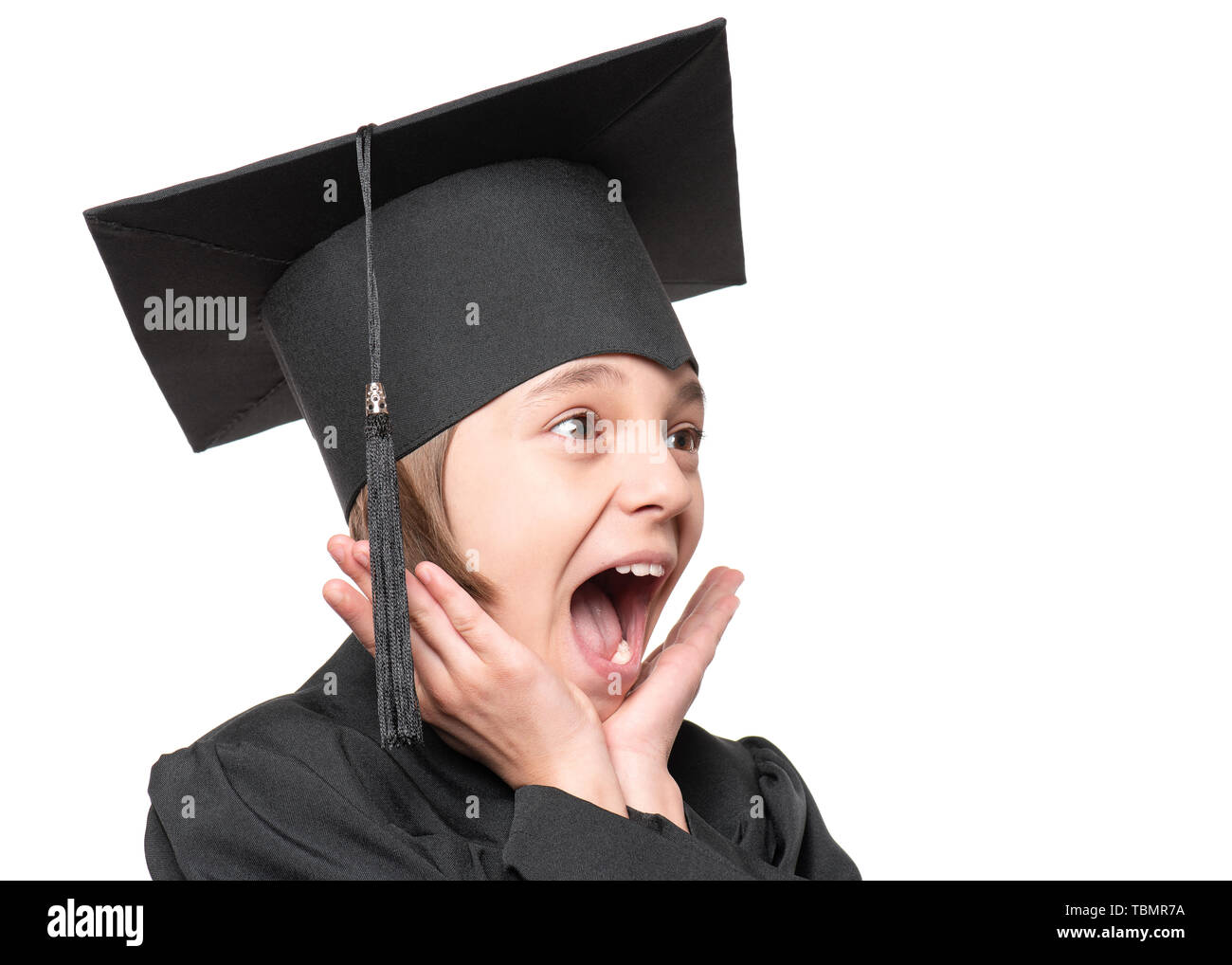 Graduate little girl student Stock Photo - Alamy