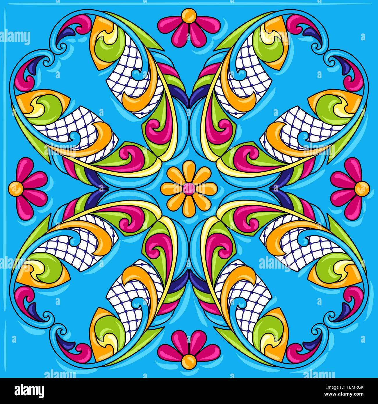 Mexican talavera ceramic tile pattern Stock Vector Image & Art - Alamy