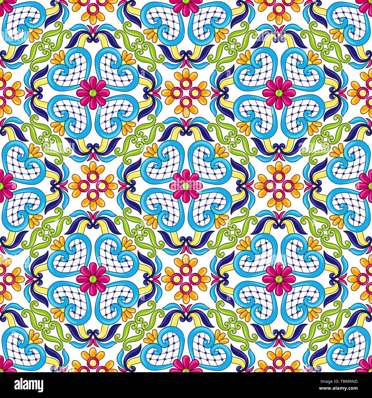 Mexican talavera ceramic tile pattern Stock Vector Image & Art - Alamy