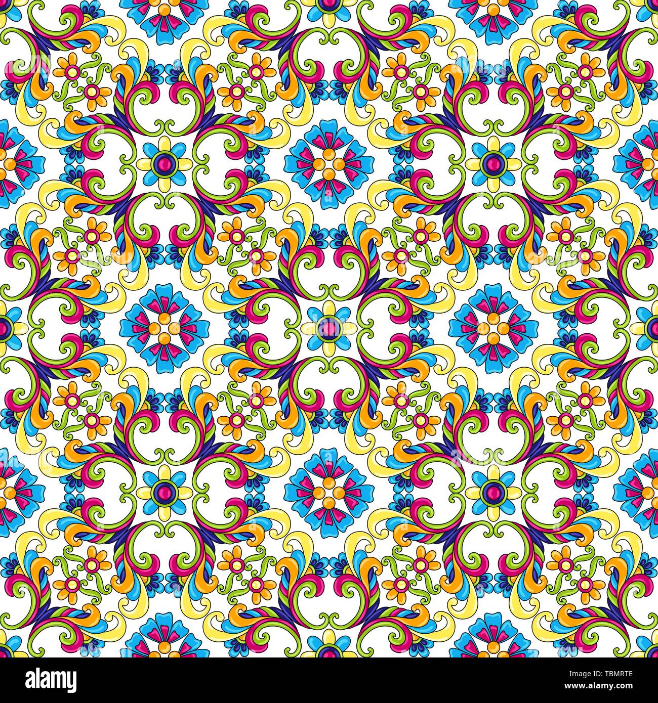 Mexican talavera ceramic tile pattern Stock Vector Image & Art - Alamy