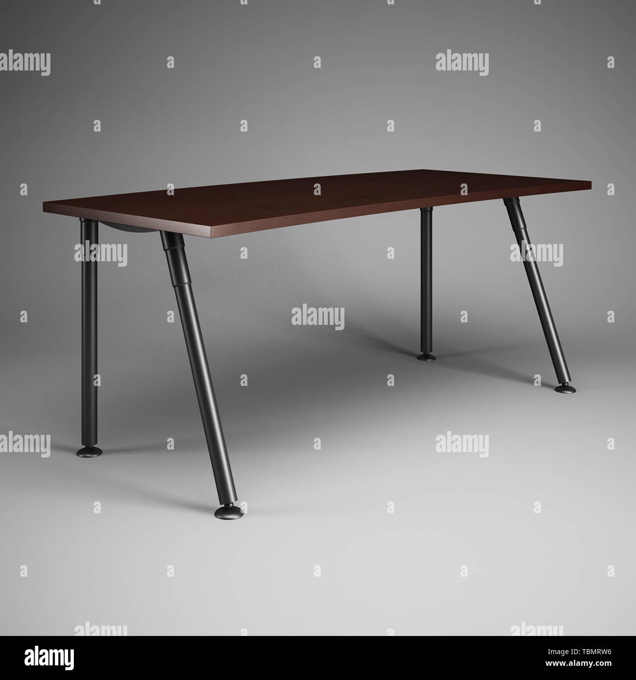 Office furniture: comfortable modern Desk. 3D visualization Stock Photo ...