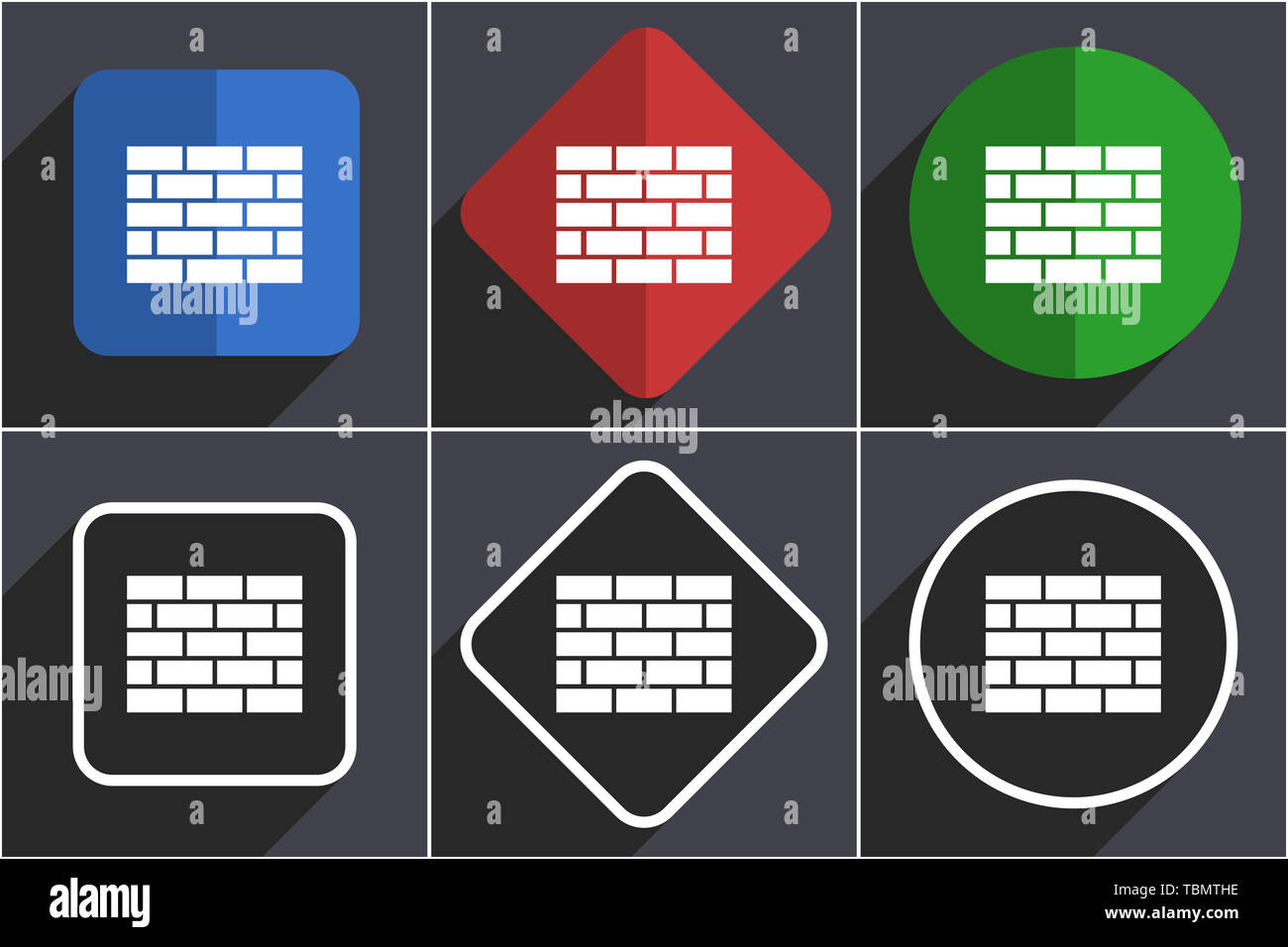 Black firewall security wall icon hi-res stock photography and images ...
