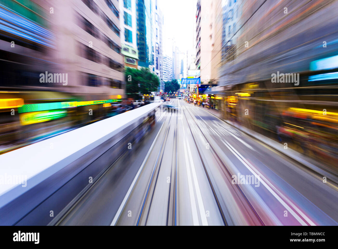 traffic blur motions in modern city hong kong street Stock Photo - Alamy