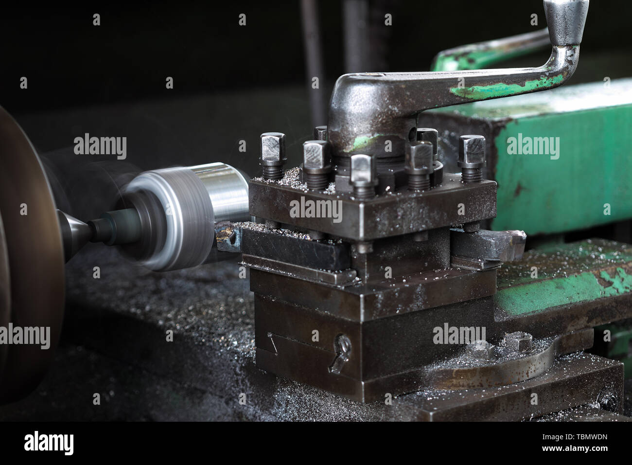 Obsolete Industry Machine working in factory Stock Photo - Alamy