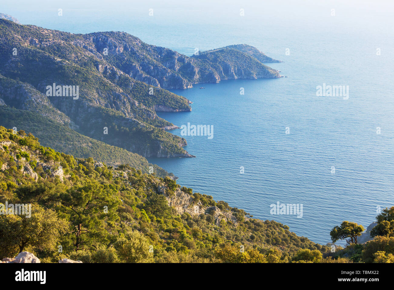 Beautiful sea coast in Turkey. Amazing natural landscapes along Lycian ...