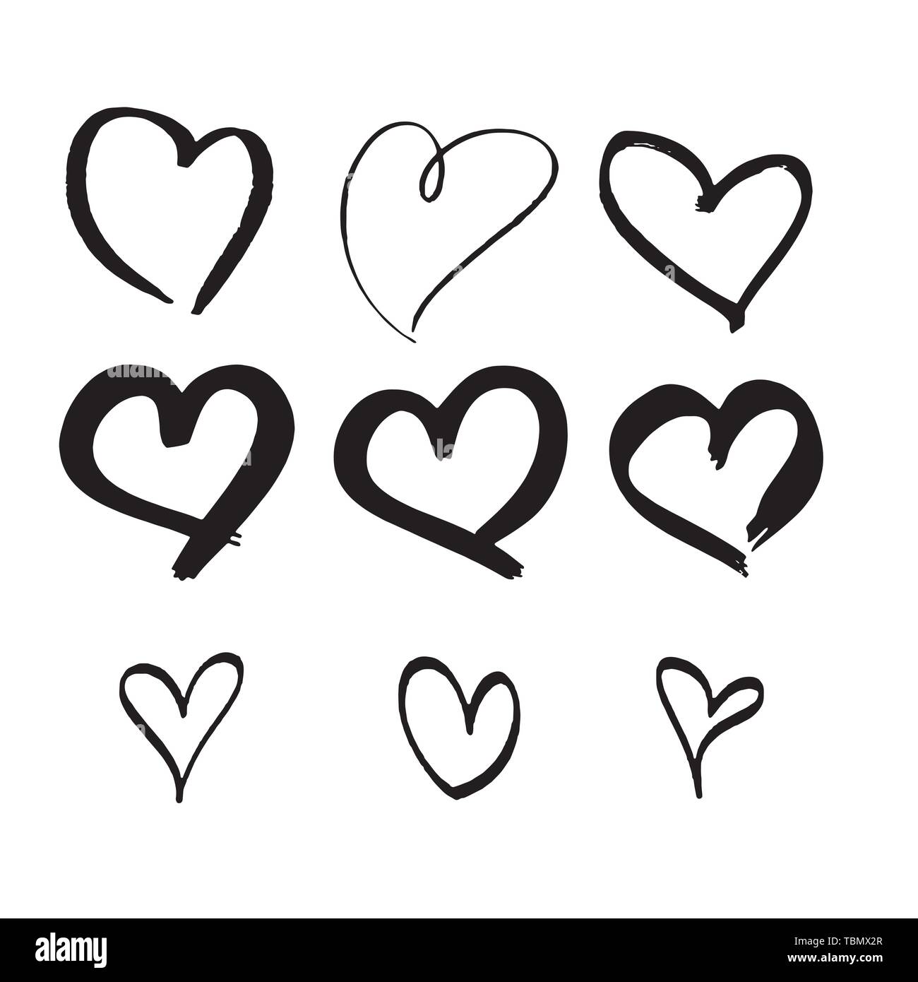 Set of stylized hearts Vector illustration Stock Vector Image & Art - Alamy