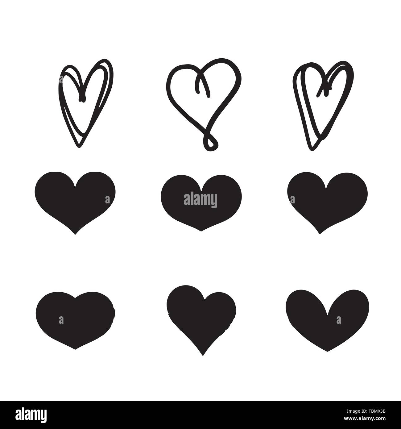 Set of stylized hearts Vector illustration Stock Vector Image & Art - Alamy
