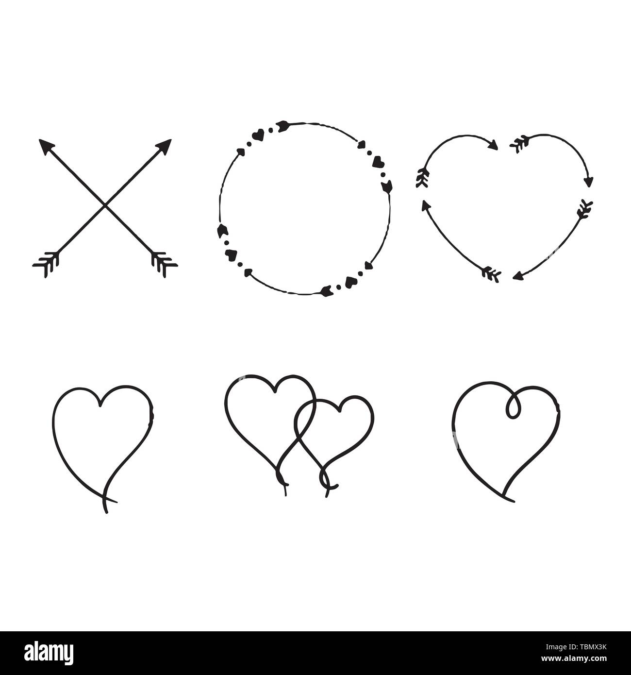 Set of stylized hearts Vector illustration Stock Vector Image & Art - Alamy