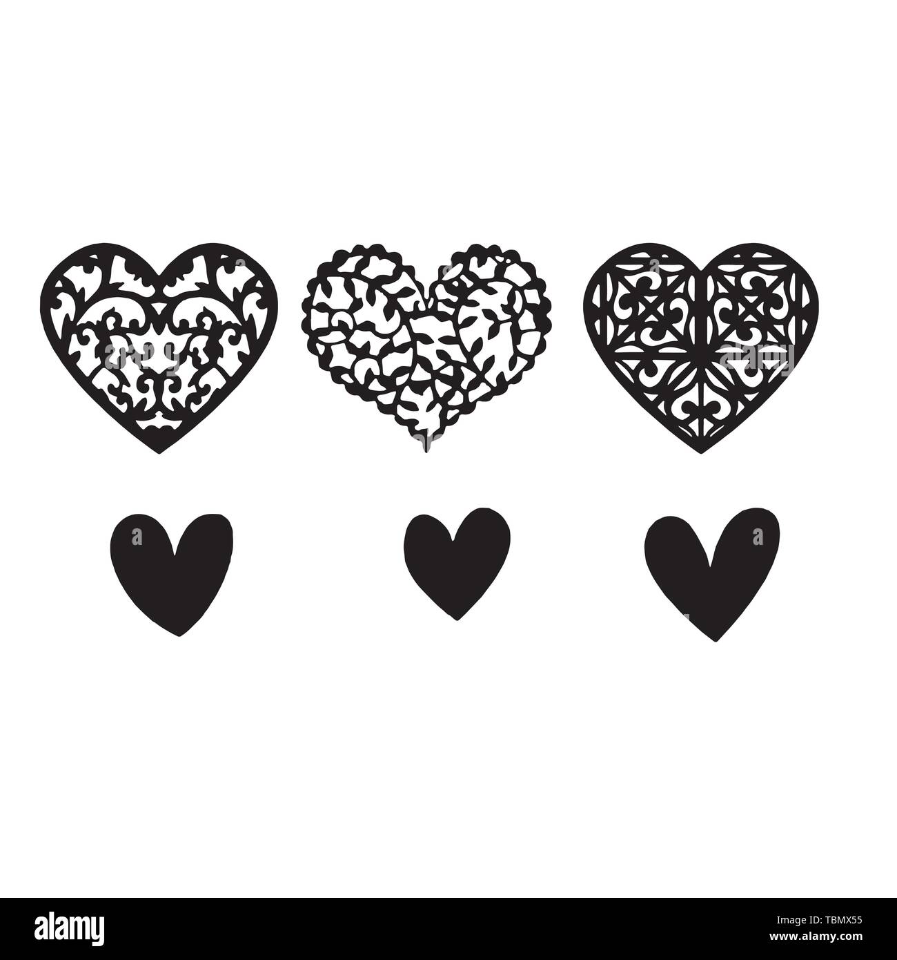 Set of stylized hearts Vector illustration Stock Vector Image & Art - Alamy