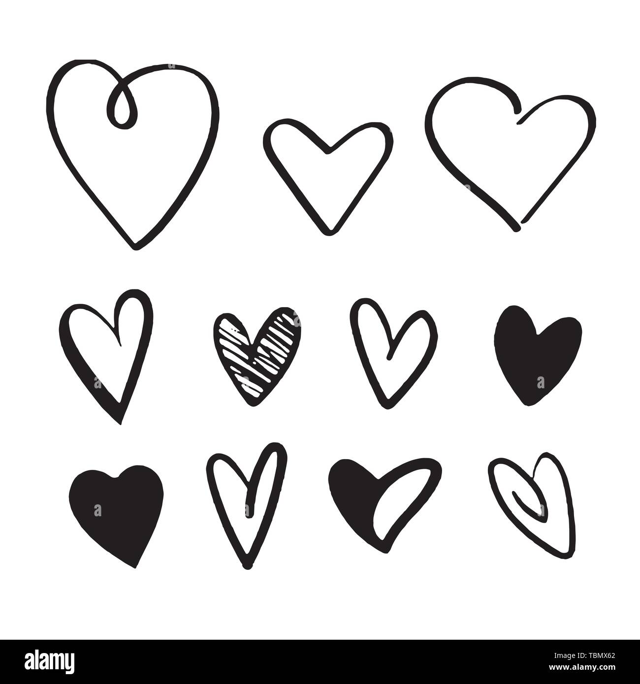 Set of stylized hearts Vector illustration Stock Vector Image & Art - Alamy