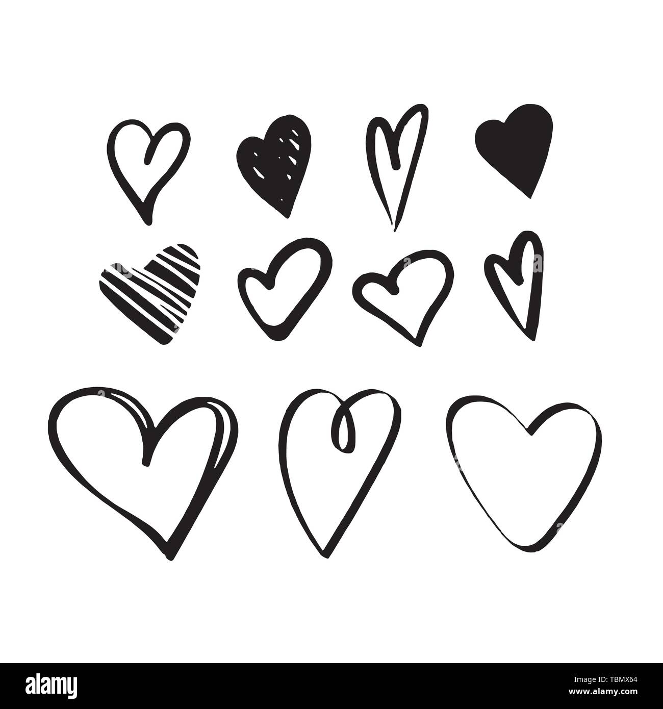 Set of stylized hearts Vector illustration Stock Vector Image & Art - Alamy