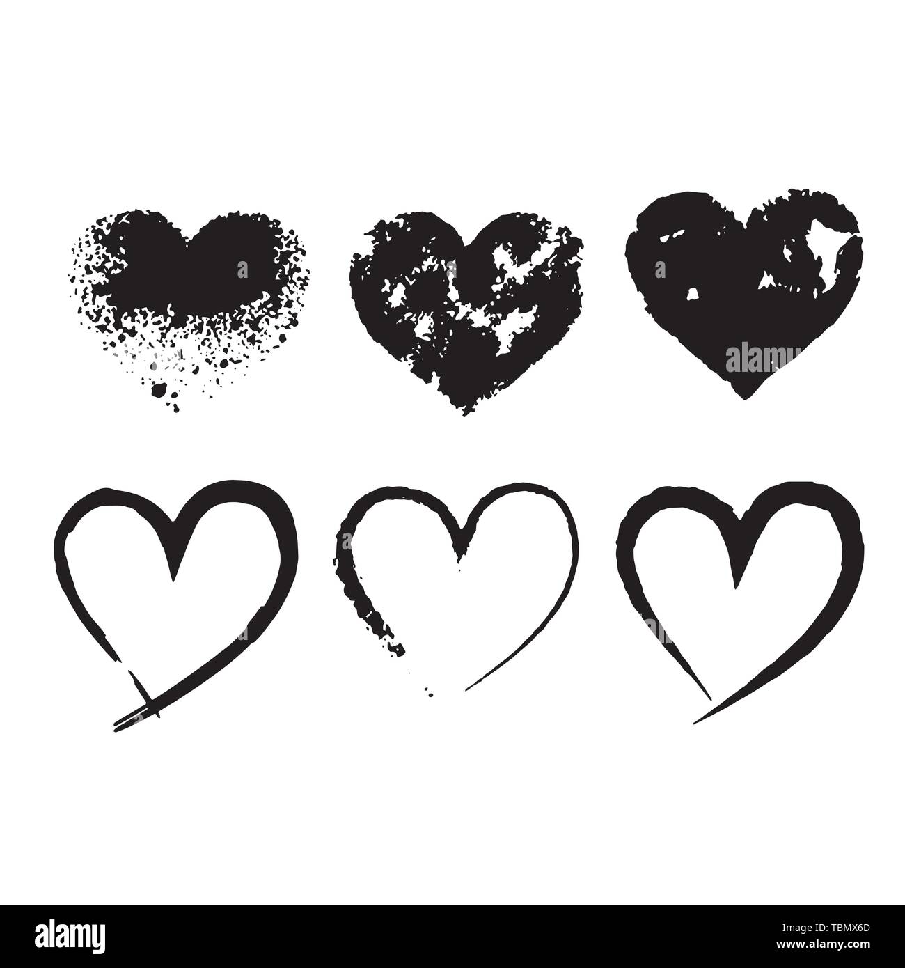 Set of stylized hearts Vector illustration Stock Vector Image & Art - Alamy