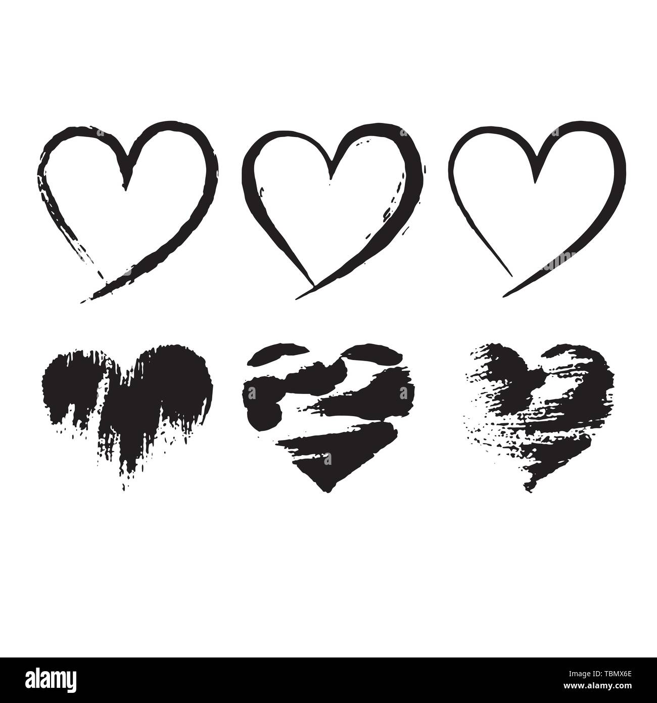 Set of stylized hearts Vector illustration Stock Vector Image & Art - Alamy