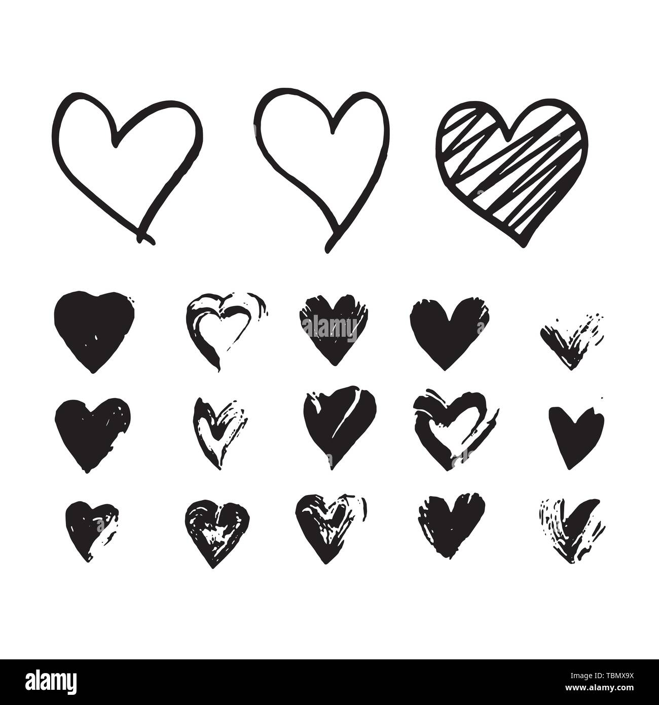 Set of stylized hearts Vector illustration Stock Vector Image & Art - Alamy