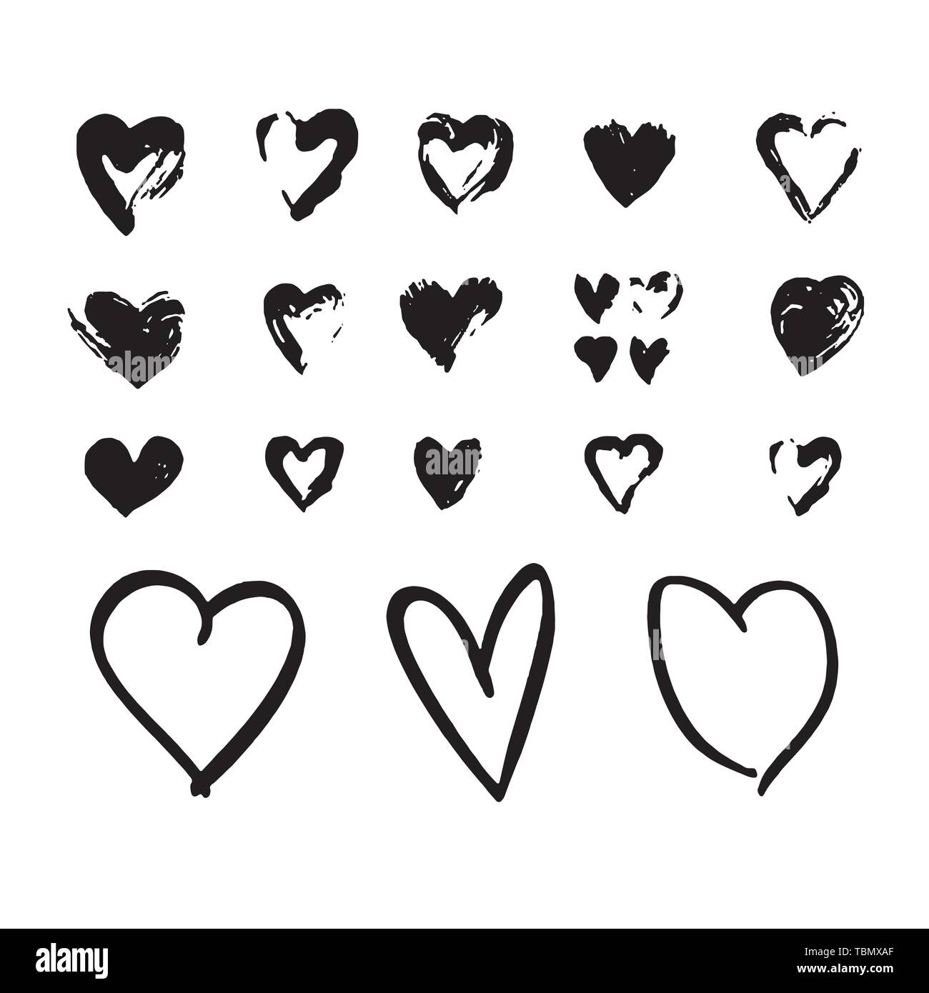Set of stylized hearts Vector illustration Stock Vector Image & Art - Alamy