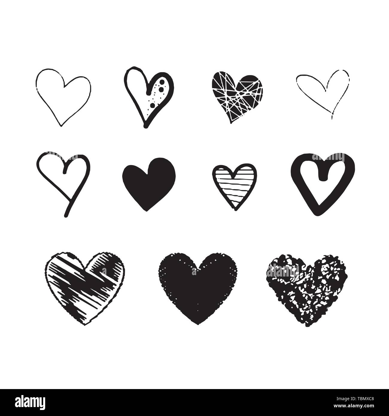 Set of stylized hearts Vector illustration Stock Vector Image & Art - Alamy