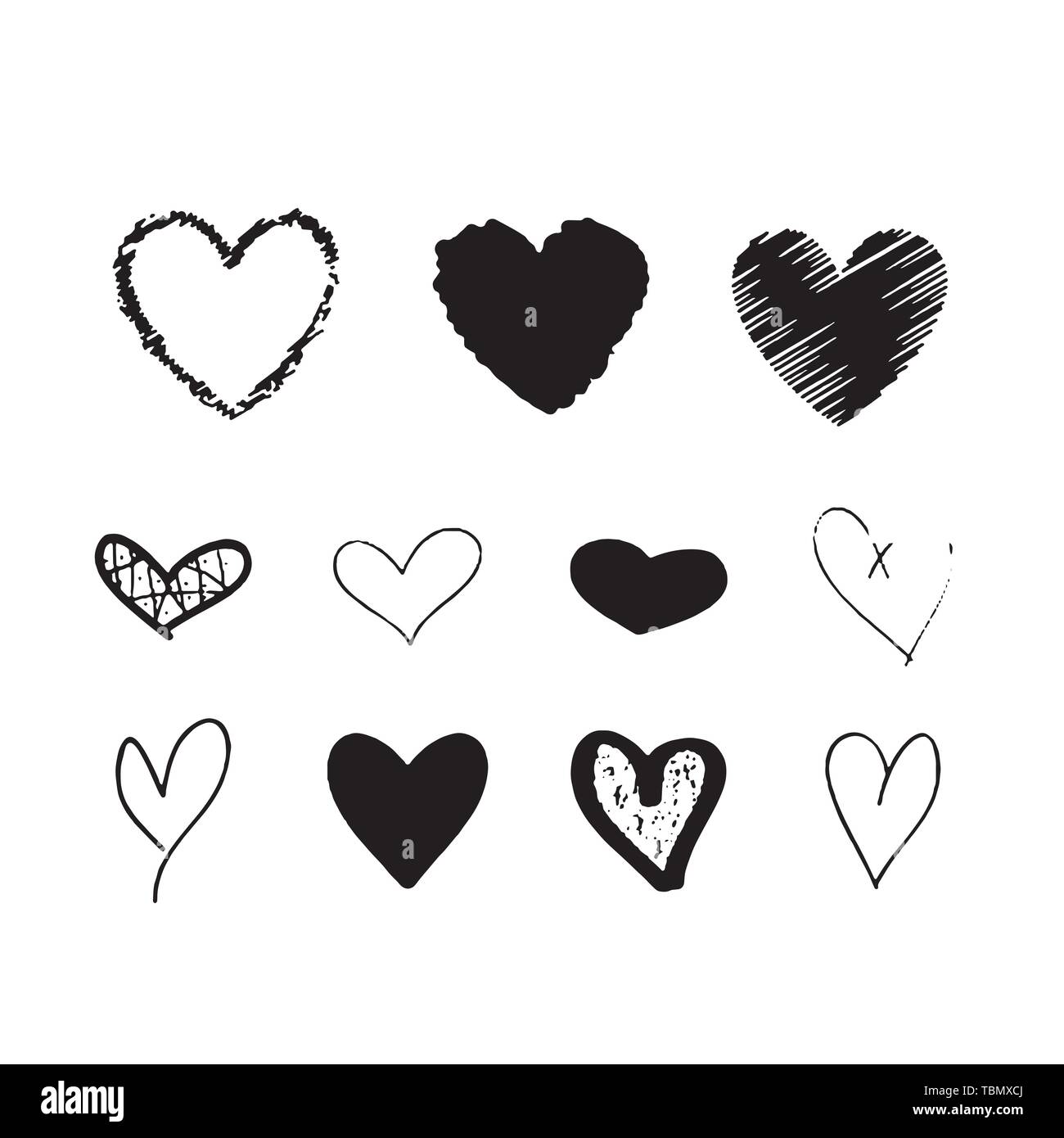 Set of stylized hearts Vector illustration Stock Vector Image & Art - Alamy