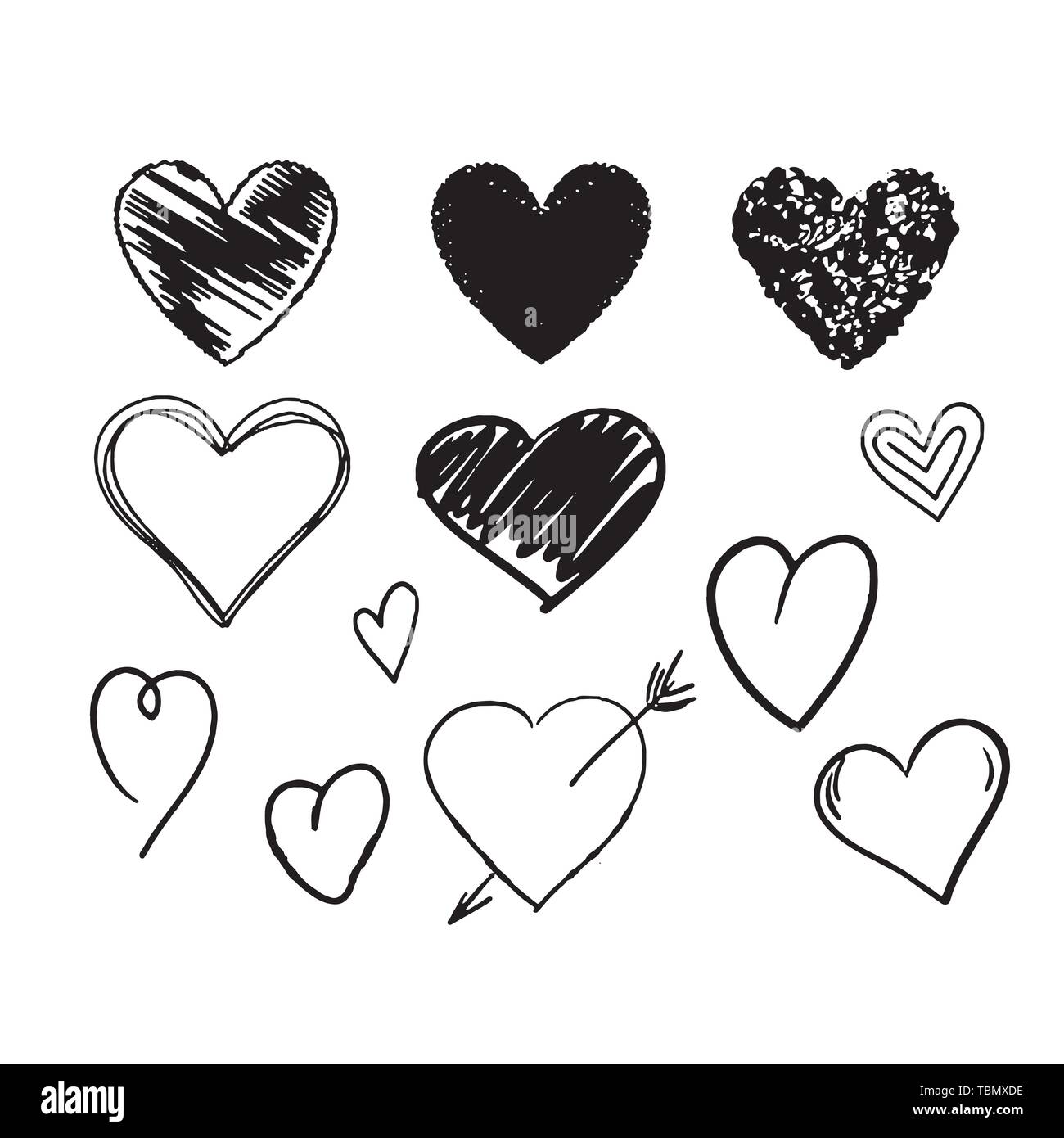 Set of stylized hearts Vector illustration Stock Vector Image & Art - Alamy