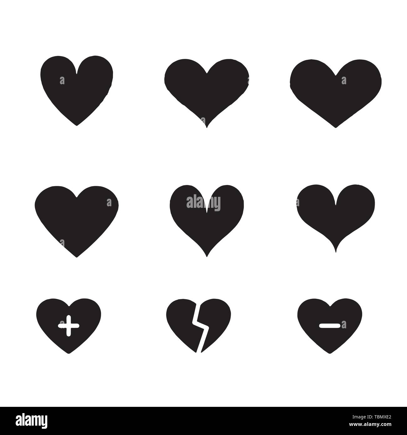 Set of stylized hearts Vector illustration Stock Vector Image & Art - Alamy
