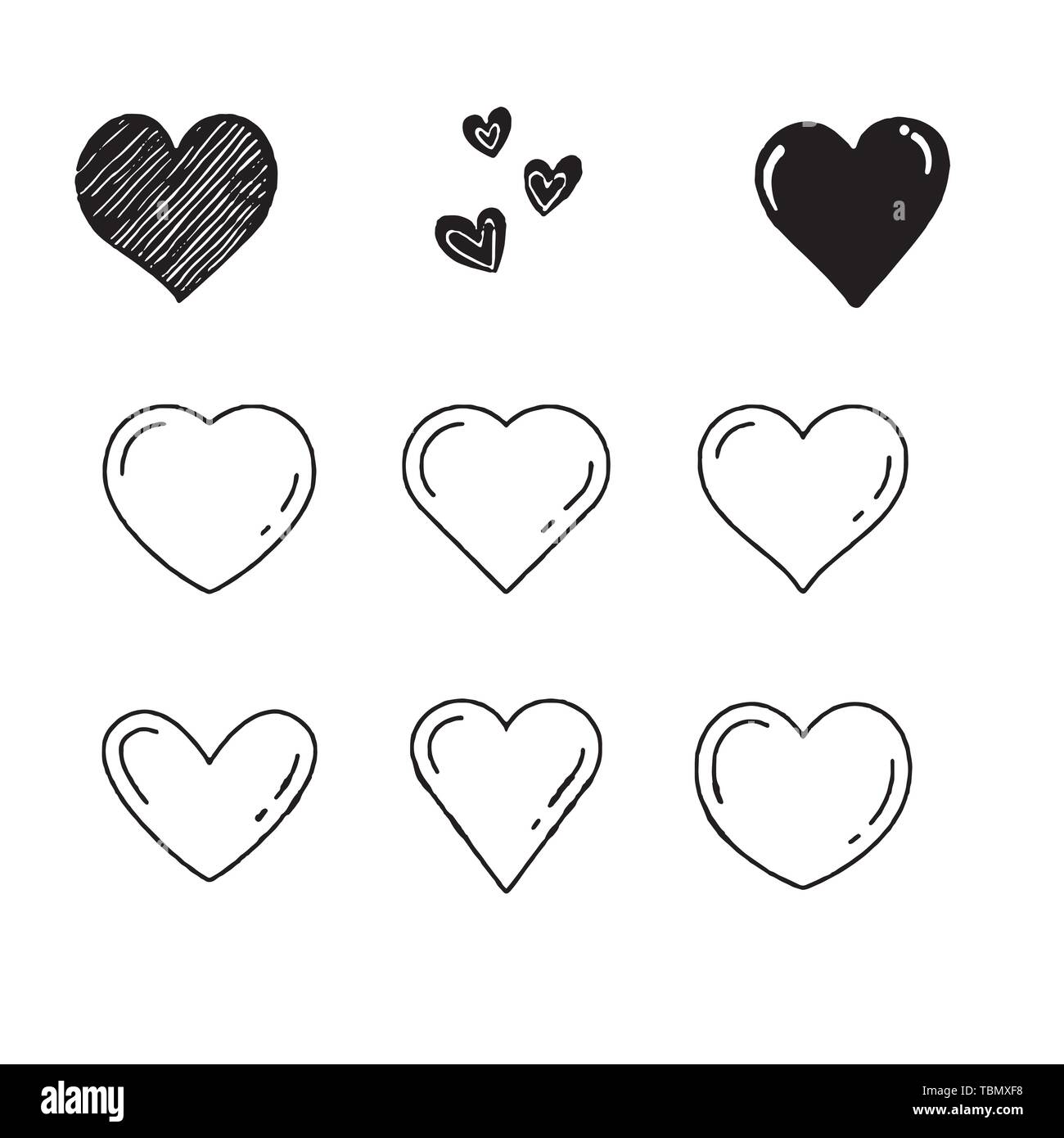 Set of stylized hearts Vector illustration Stock Vector Image & Art - Alamy