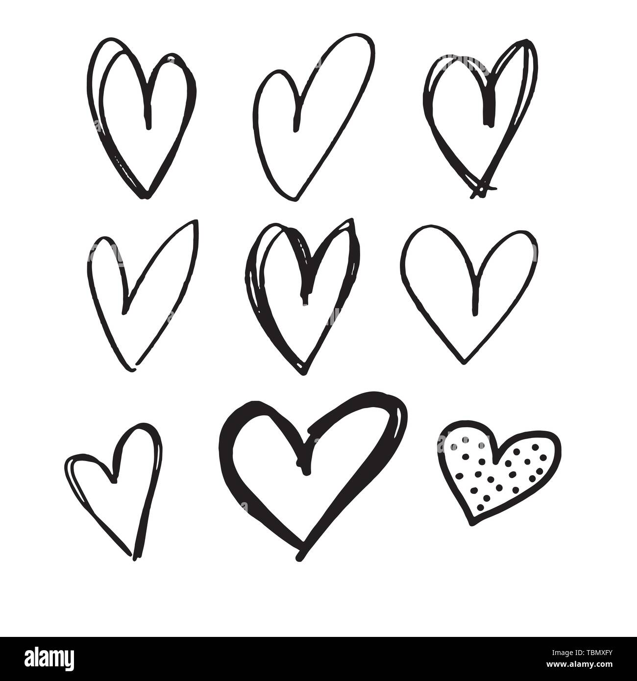 Set of stylized hearts Vector illustration Stock Vector Image & Art - Alamy