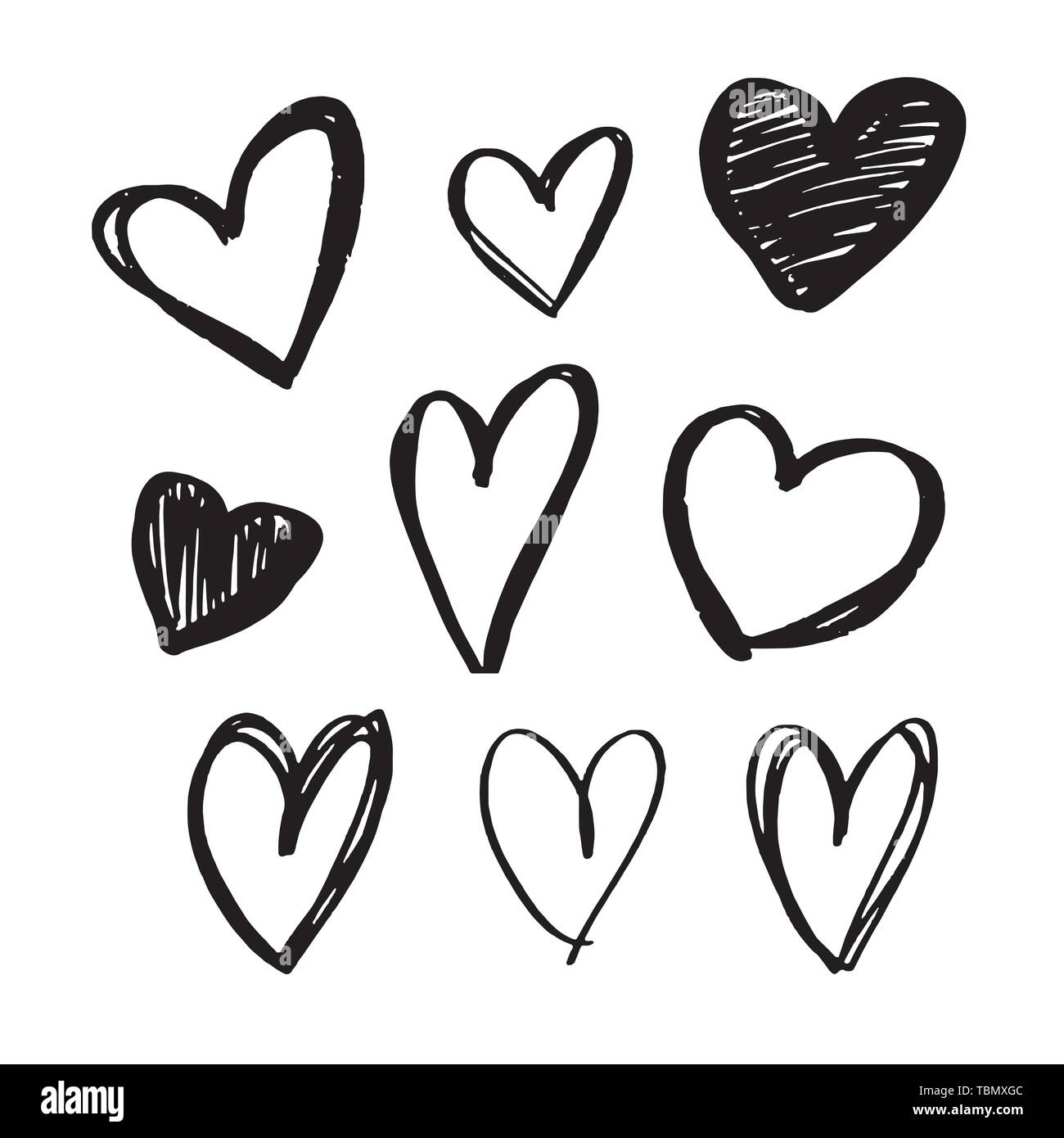 Set of stylized hearts Vector illustration Stock Vector Image & Art - Alamy