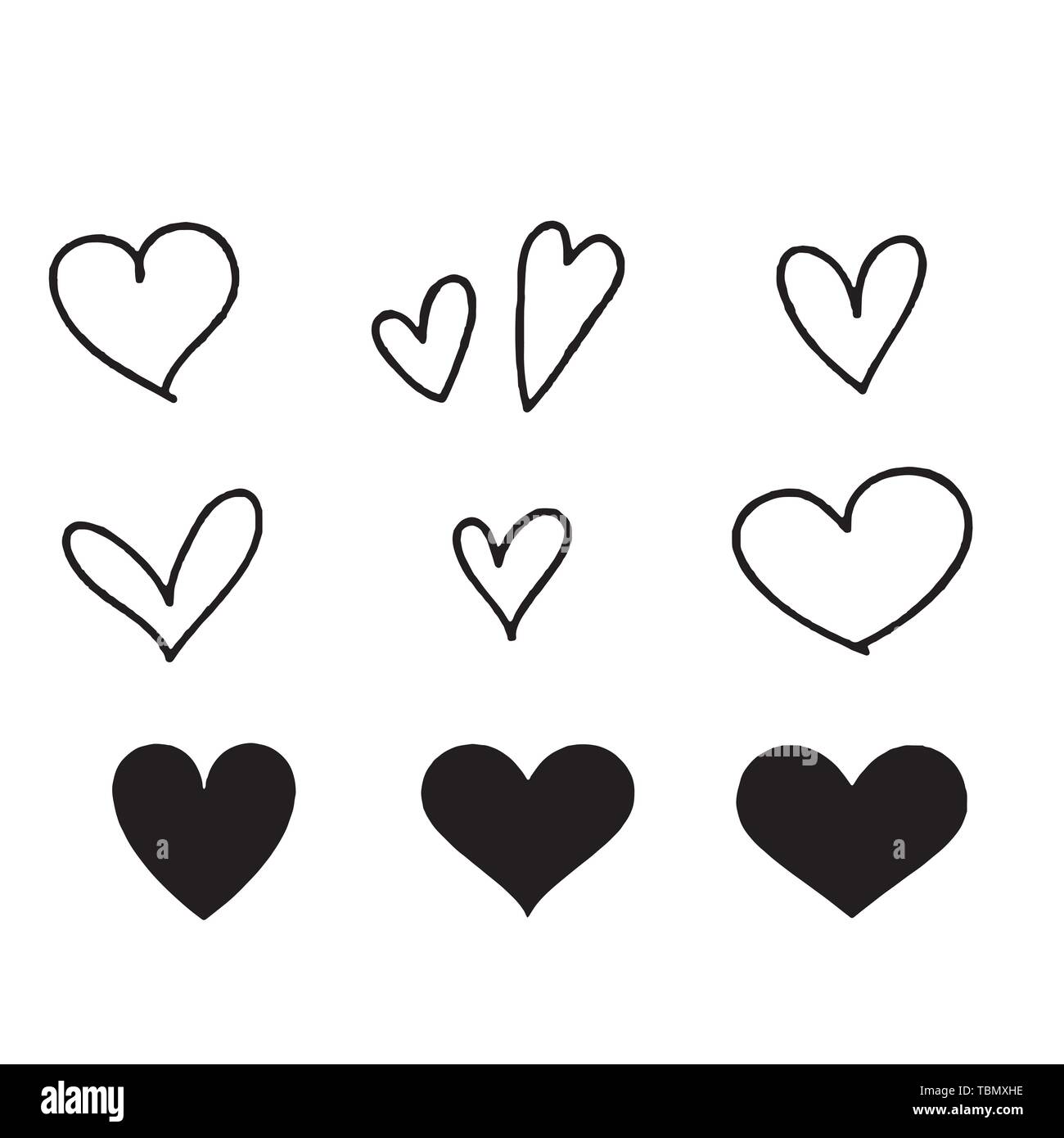 Set of stylized hearts Vector illustration Stock Vector Image & Art - Alamy