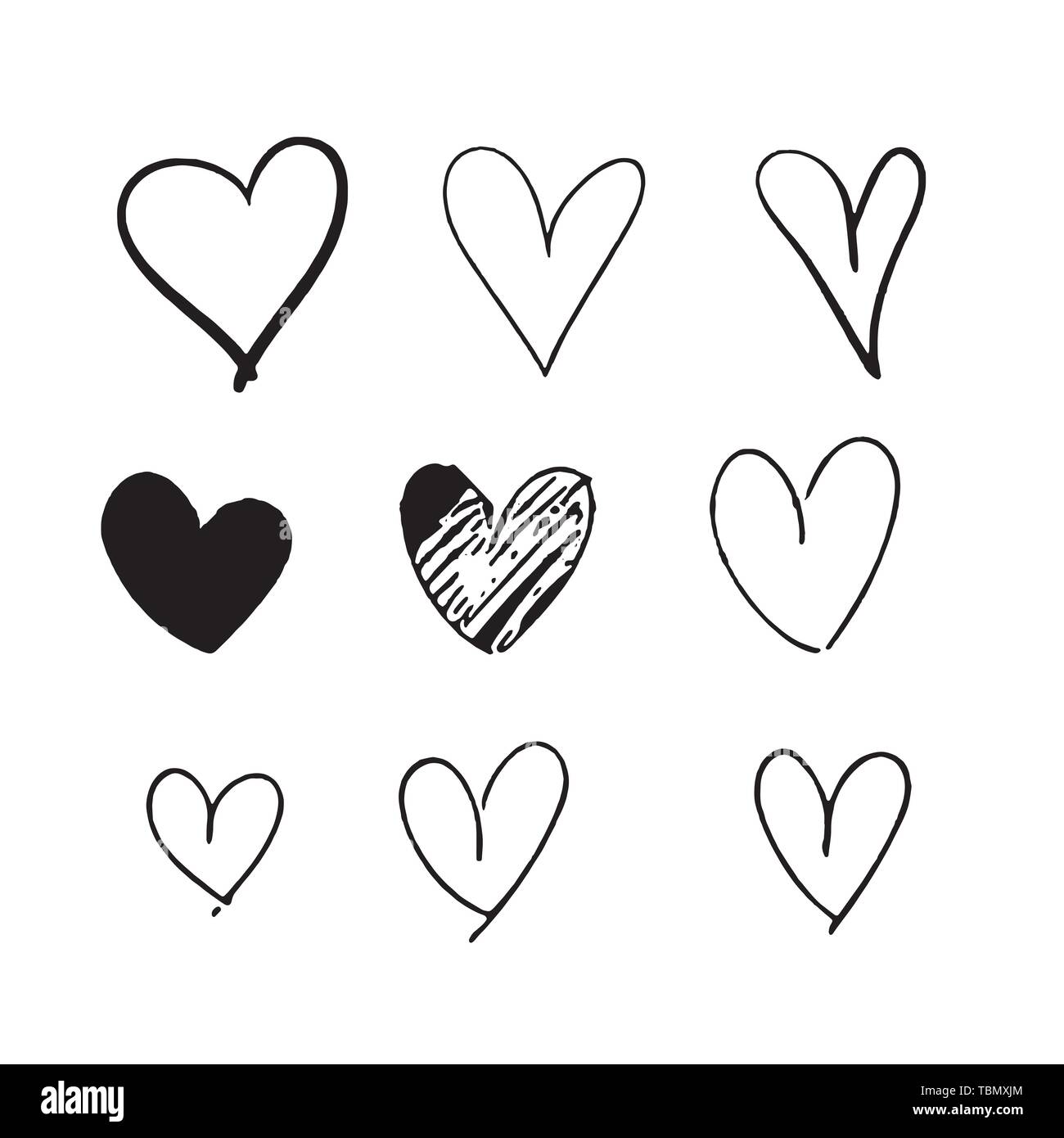 Set of stylized hearts Vector illustration Stock Vector Image & Art - Alamy
