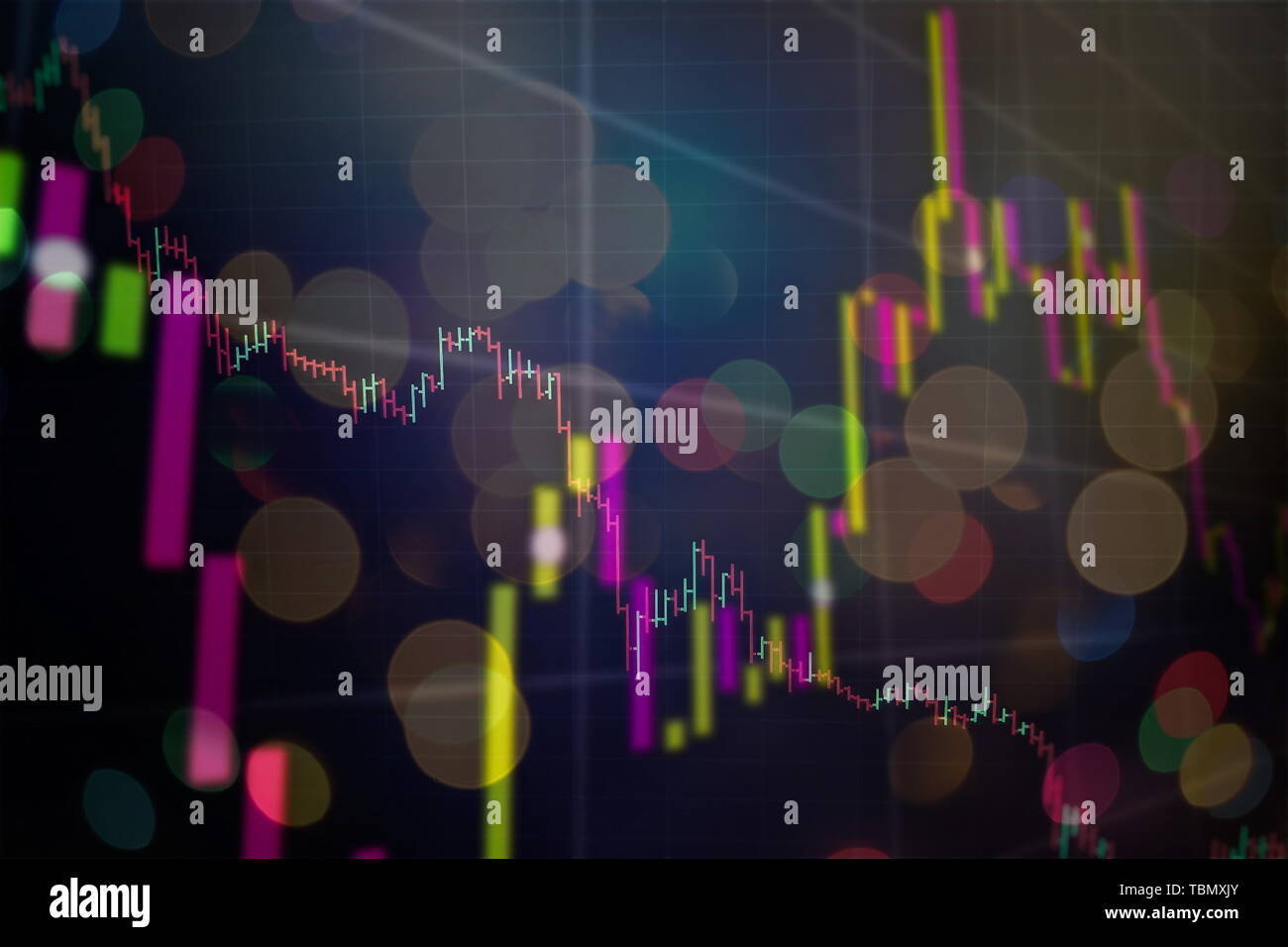 graph with diagrams on the stock market, for business and financial ...