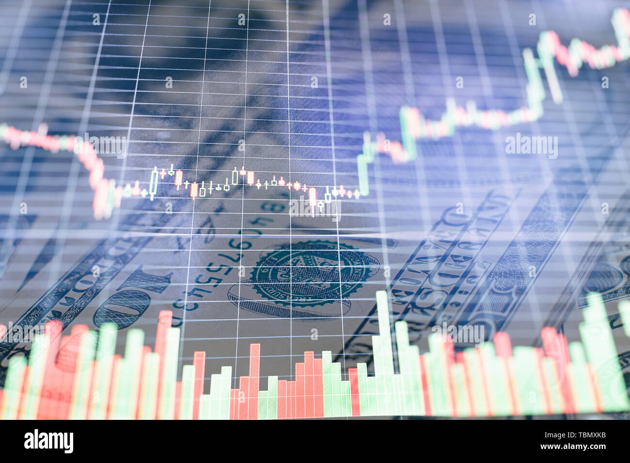 graph with diagrams on the stock market, for business and financial ...